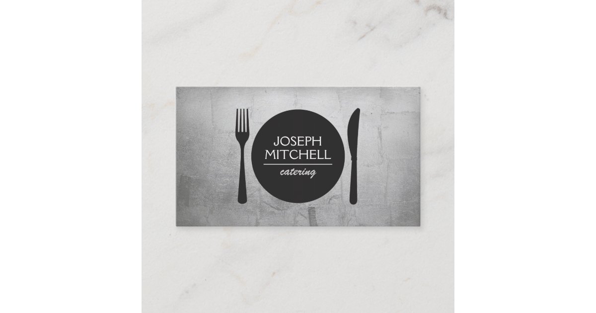 Retro Plate Logo for Chefs, Catering, Restaurants Business Card | Zazzle