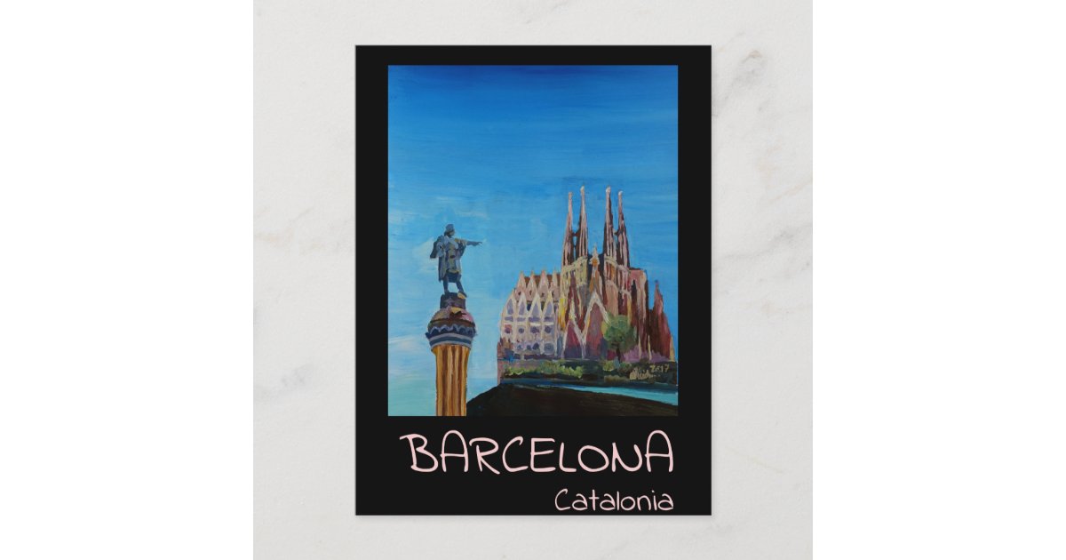 Retro Poster Barcelona Postcard | Zazzle