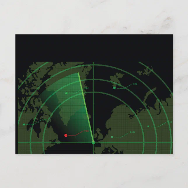 Retro Radar Screen Postcard | Zazzle