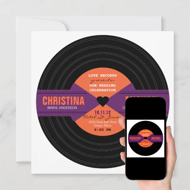Retro Record Invitation | Zazzle