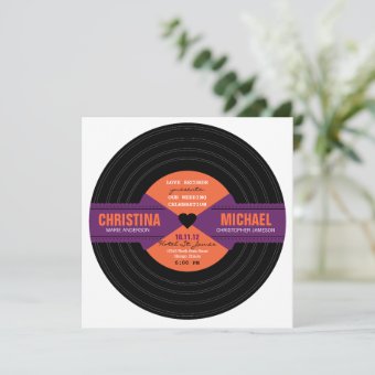 Retro Record Invitation | Zazzle