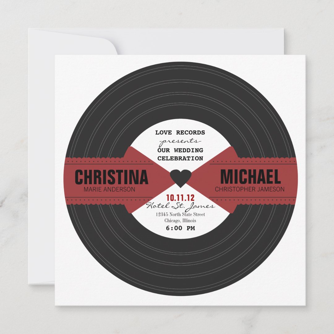 Retro Record Invitation | Zazzle