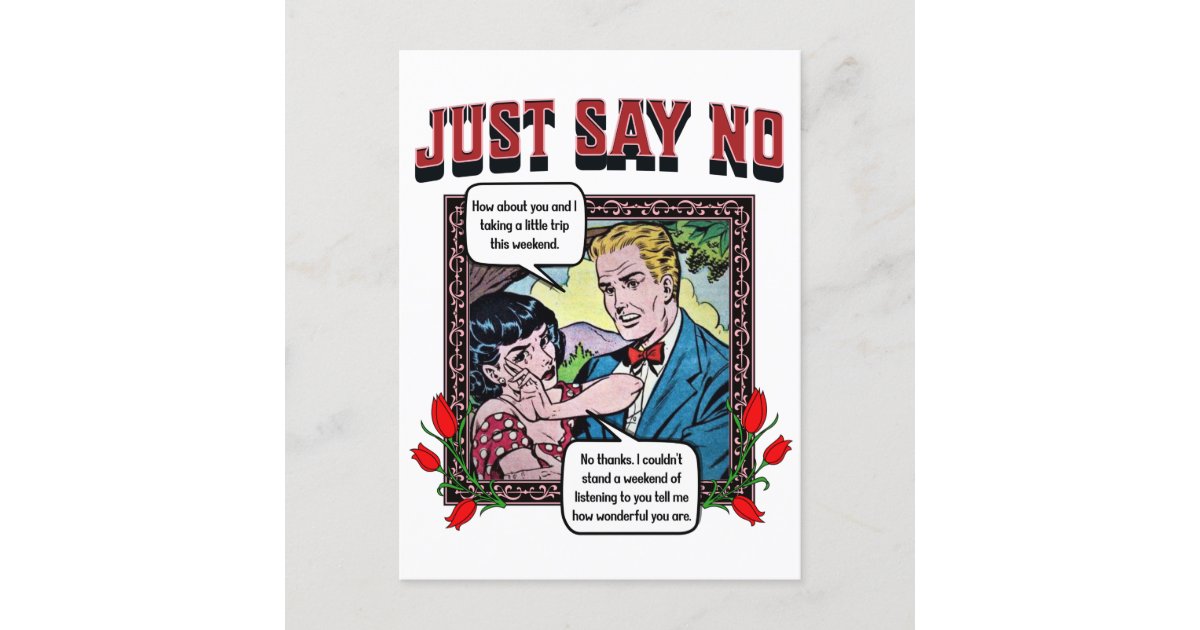 Retro Romance - Just Say No - Postcard | Zazzle
