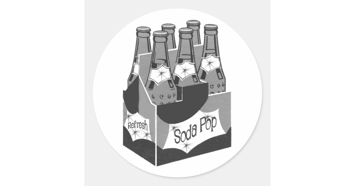 Retro Soda Pop Classic Round Sticker | Zazzle