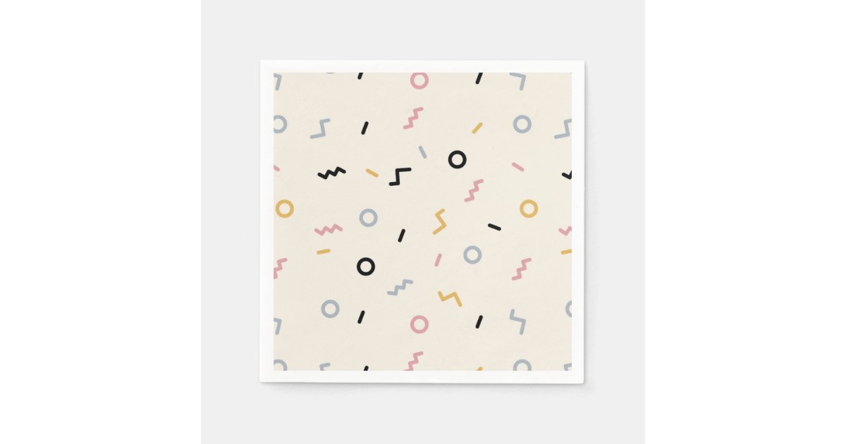 Retro Squiggle Pattern Napkin | Zazzle