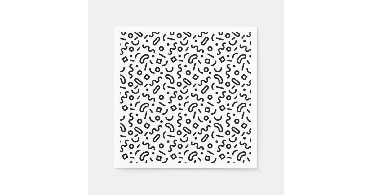 Retro Squiggle Pattern Napkin | Zazzle