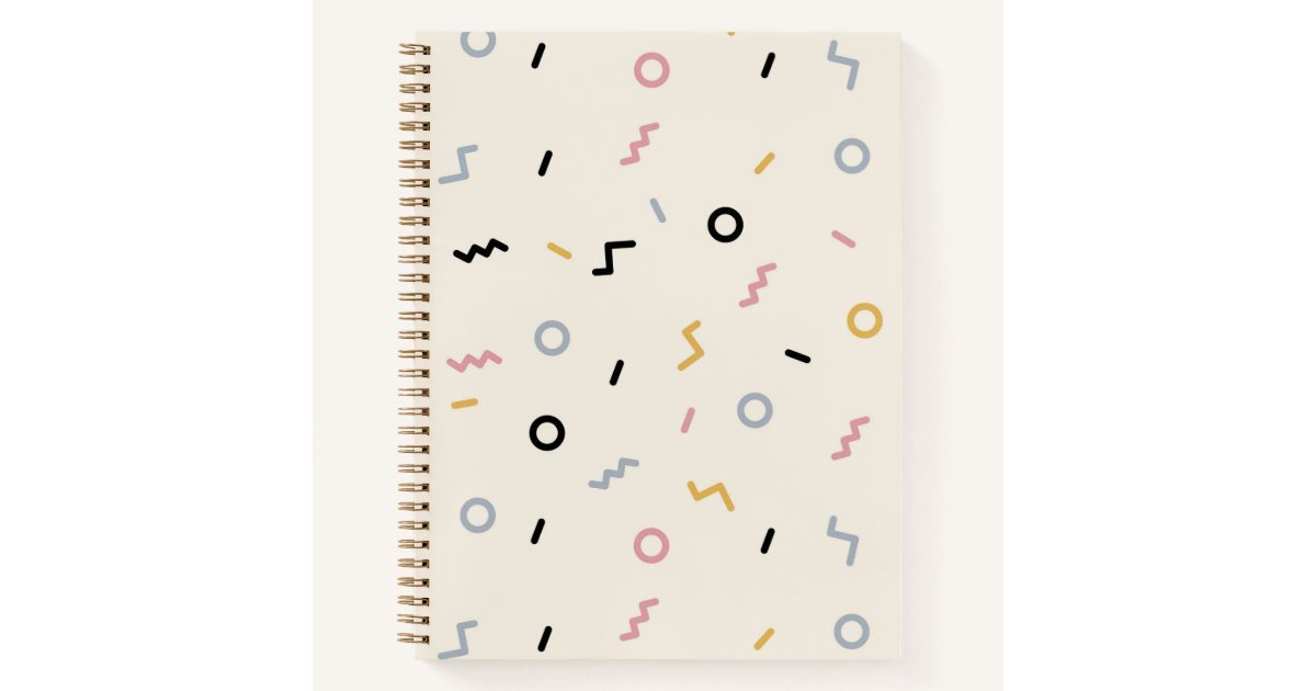 Retro Squiggle Pattern Notebook | Zazzle
