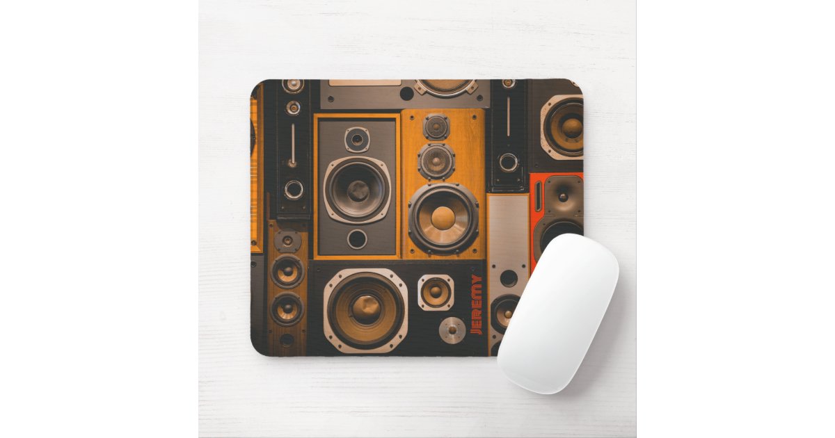 Retro Stereo Speakers Mousepad | Zazzle