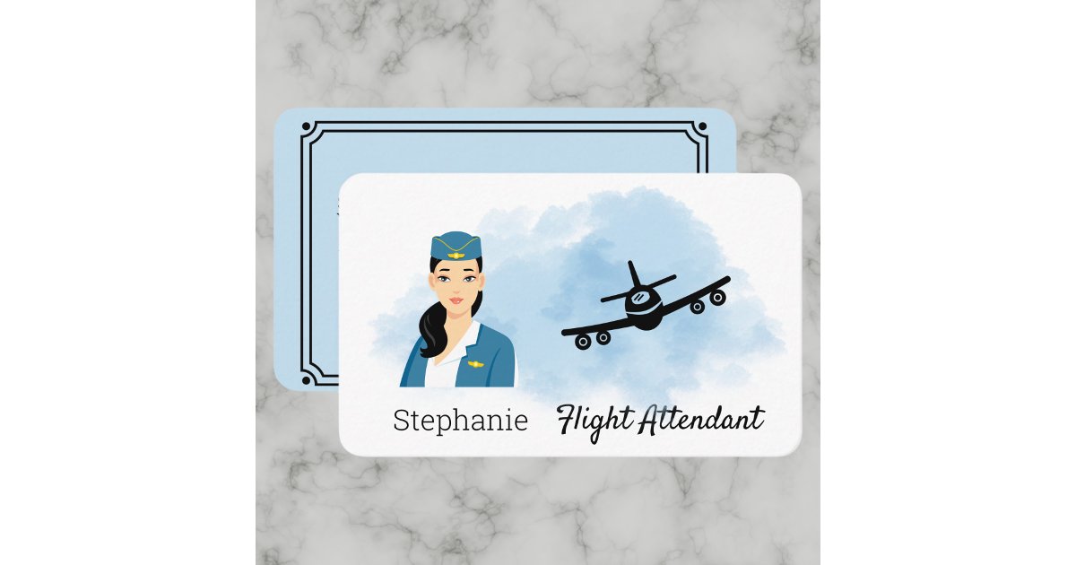 Retro Style Flight Attendant Business Card | Zazzle