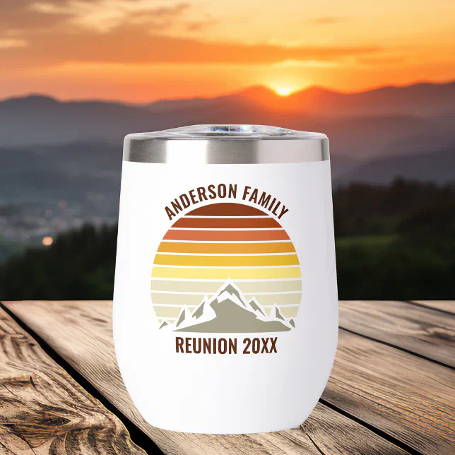 Retro Sunset Mountain Family Reunion Keepsake | Zazzle