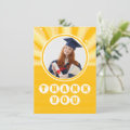 Retro Sunshine Photo Graduation Thank You Card | Zazzle