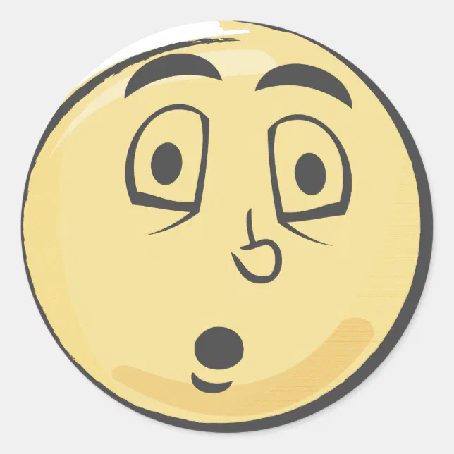 Retro Surprised Emoji Classic Round Sticker | Zazzle