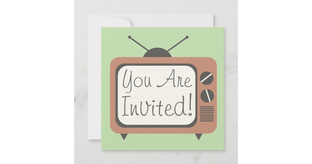 Retro Television Set Invitation | Zazzle