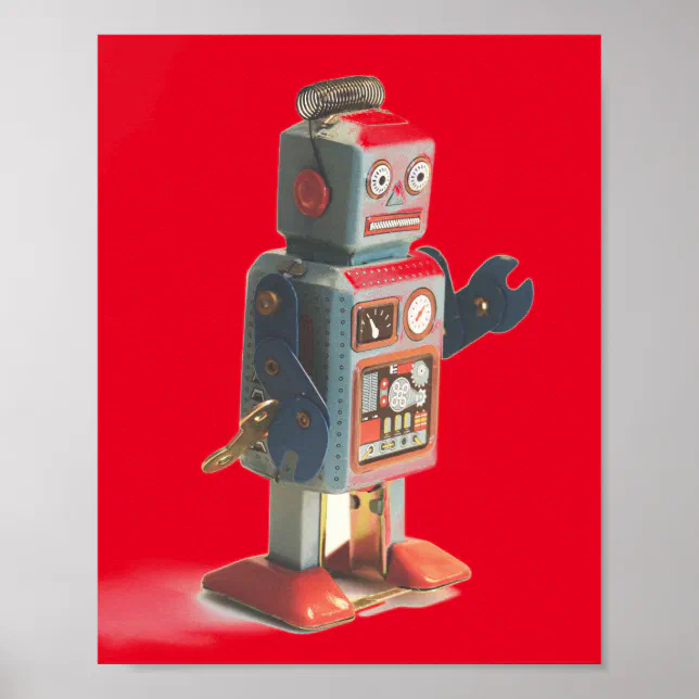 Retro Toy Robot Poster | Zazzle