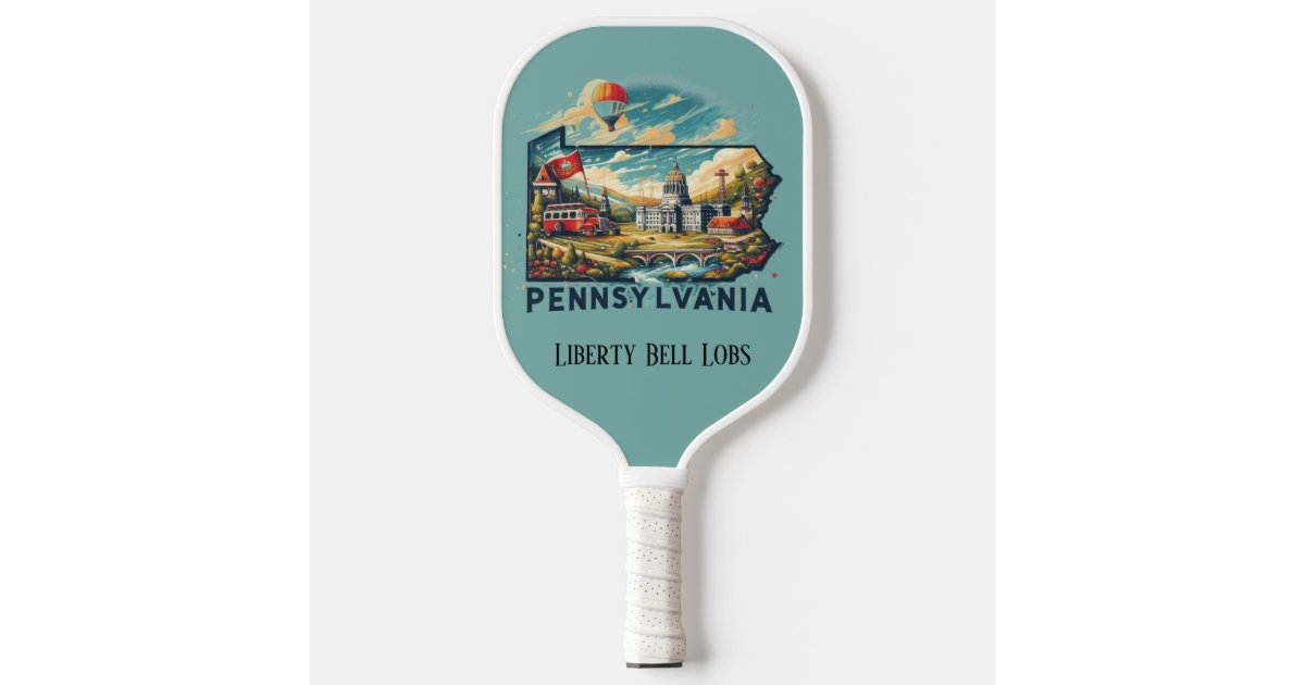 Retro Travel Map of Pennsylvania State Pickleball Paddle | Zazzle