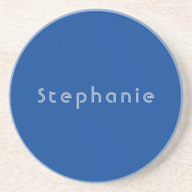 Retro Vintage Minimalist Modern Blue Coaster | Zazzle