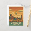 Retro Vintage Travel Auckland New Zealand City Postcard | Zazzle