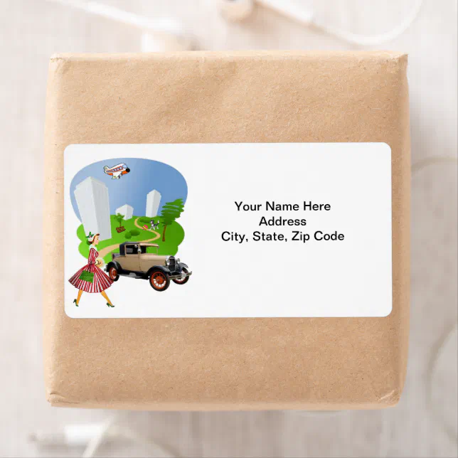 Retro Woman Labels | Zazzle