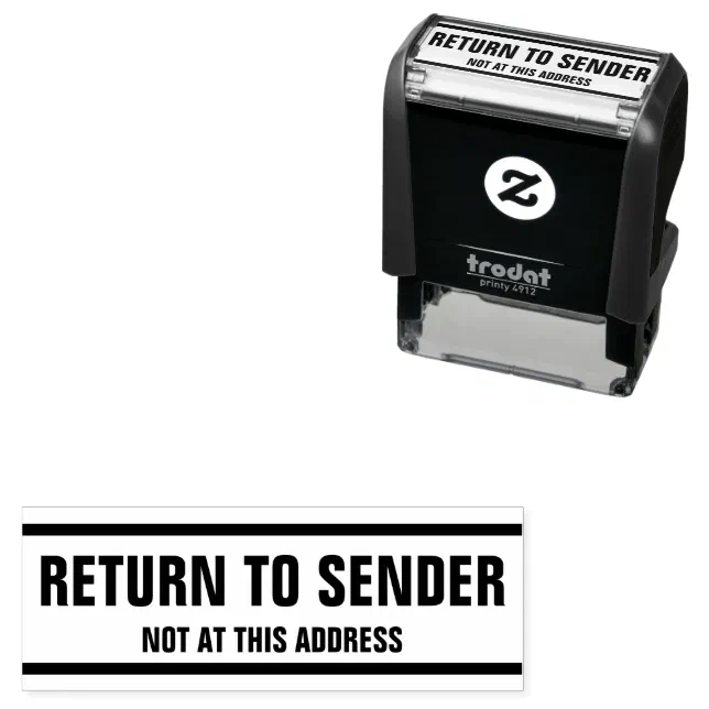 Return To Sender Not At This Address Text Template Self-inking Stamp ...