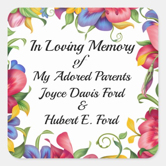 Revised Bookplate, In Memoriam, Donation Square Sticker | Zazzle.co.uk