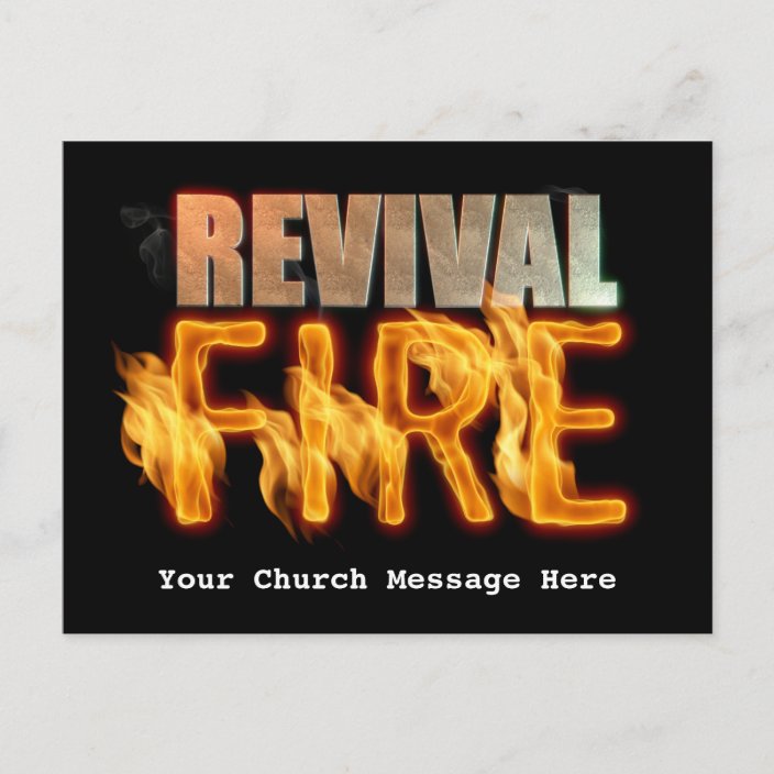 Revival fire evangelism christian church outreach postcard | Zazzle.co.uk