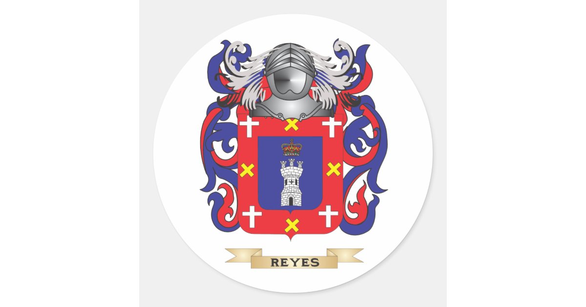Reyes Coat of Arms (Family Crest) Classic Round Sticker | Zazzle