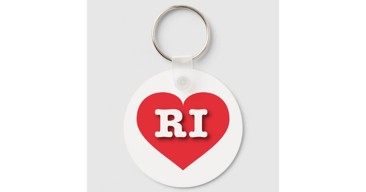 Rhode Island Red Heart - I love RI Key Ring | Zazzle