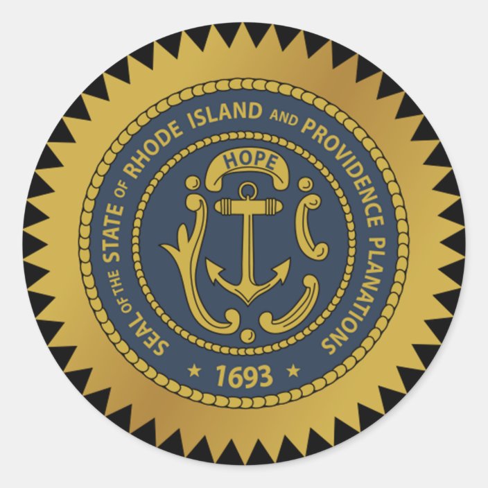 Rhode Island State Seal Sticker | Zazzle.co.uk