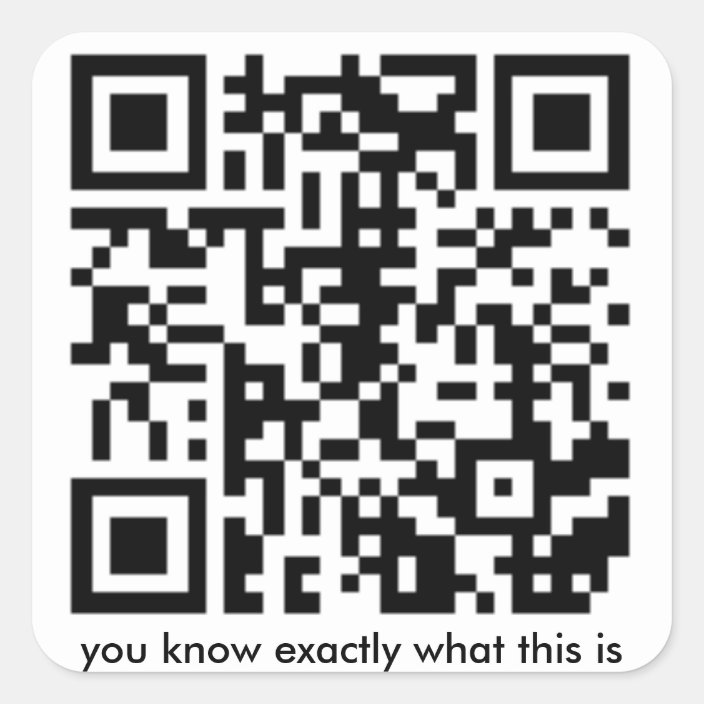 rick roll qr code square sticker | Zazzle.co.uk