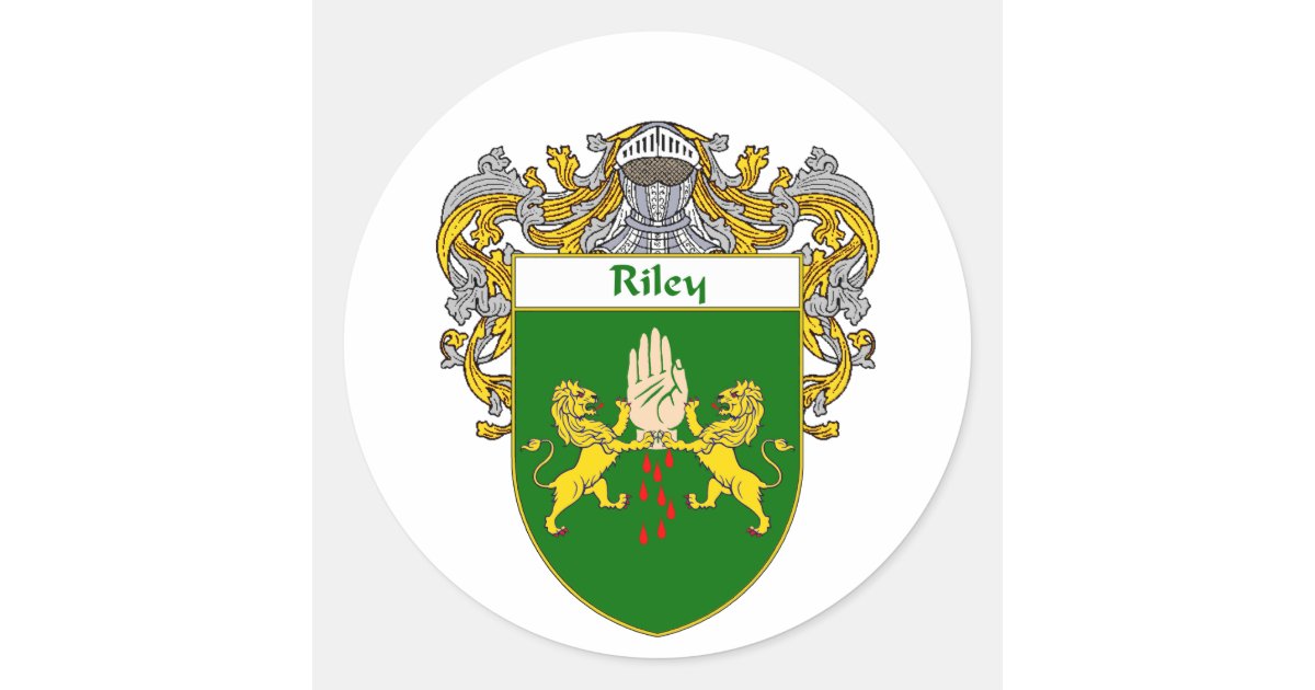 Riley Coat of Arms (Mantled) Classic Round Sticker | Zazzle