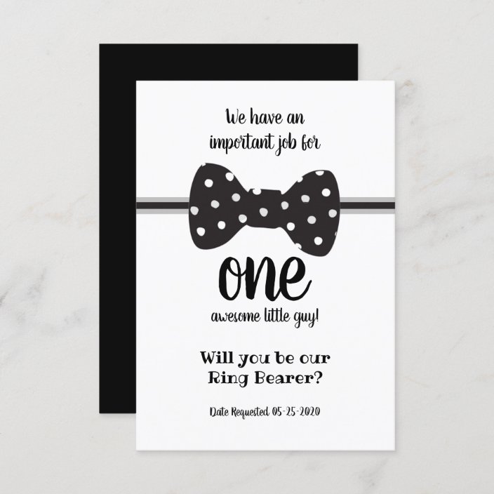 Ring Bearer Request Bow Tie Invitation | Zazzle.co.uk