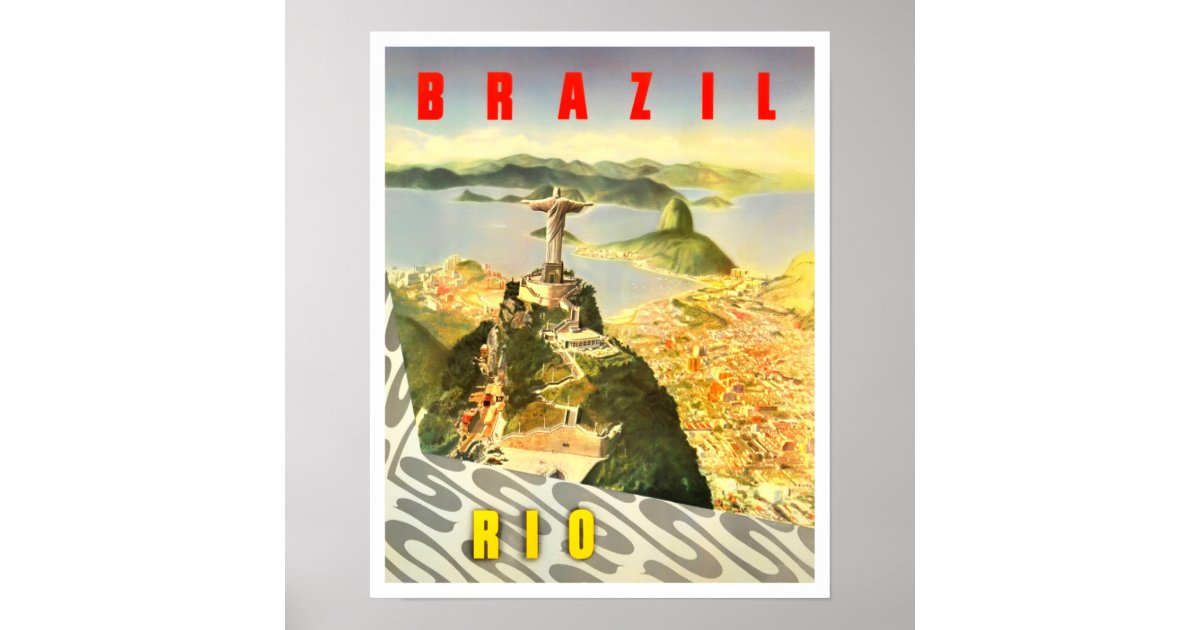 Rio de Janeiro Brasil vintage travel poster | Zazzle