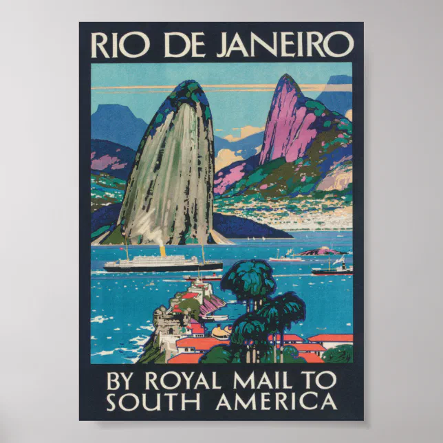 Rio de Janeiro Brazil Vintage Travel Poster | Zazzle
