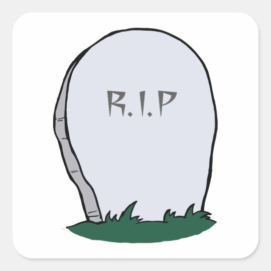 RIP Gravestone Square Sticker | Zazzle.co.uk