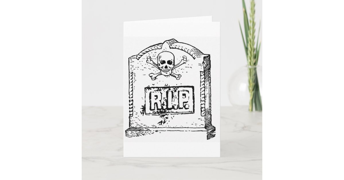 RIP Rest In Peace Goth Tombstone Grave Cemetery Card | Zazzle