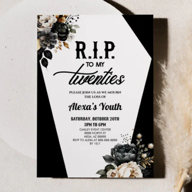 RIP To My Twenties Floral 30th Birthday Party Invitation | Zazzle