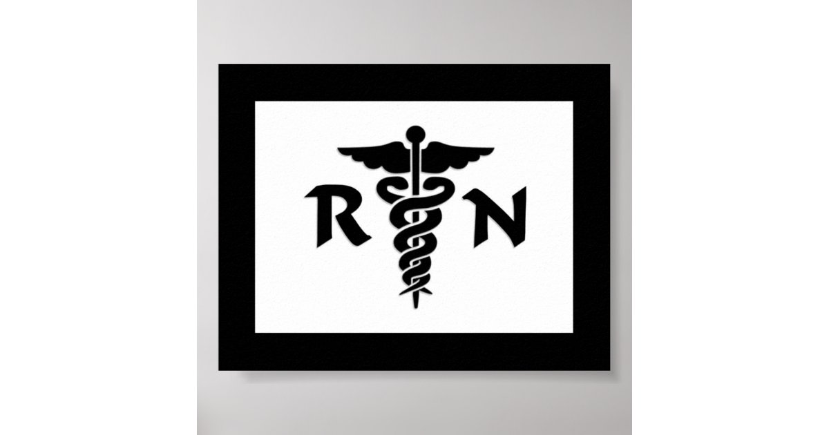 RN Nurses and Medical Symbol Poster | Zazzle