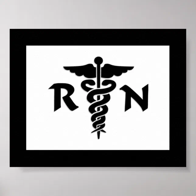RN Nurses and Medical Symbol Poster | Zazzle