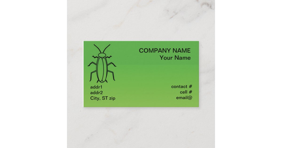 roach bug outline business card | Zazzle
