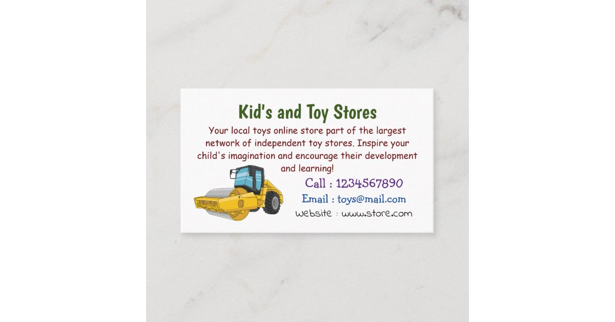Road roller cartoon illustration business card | Zazzle