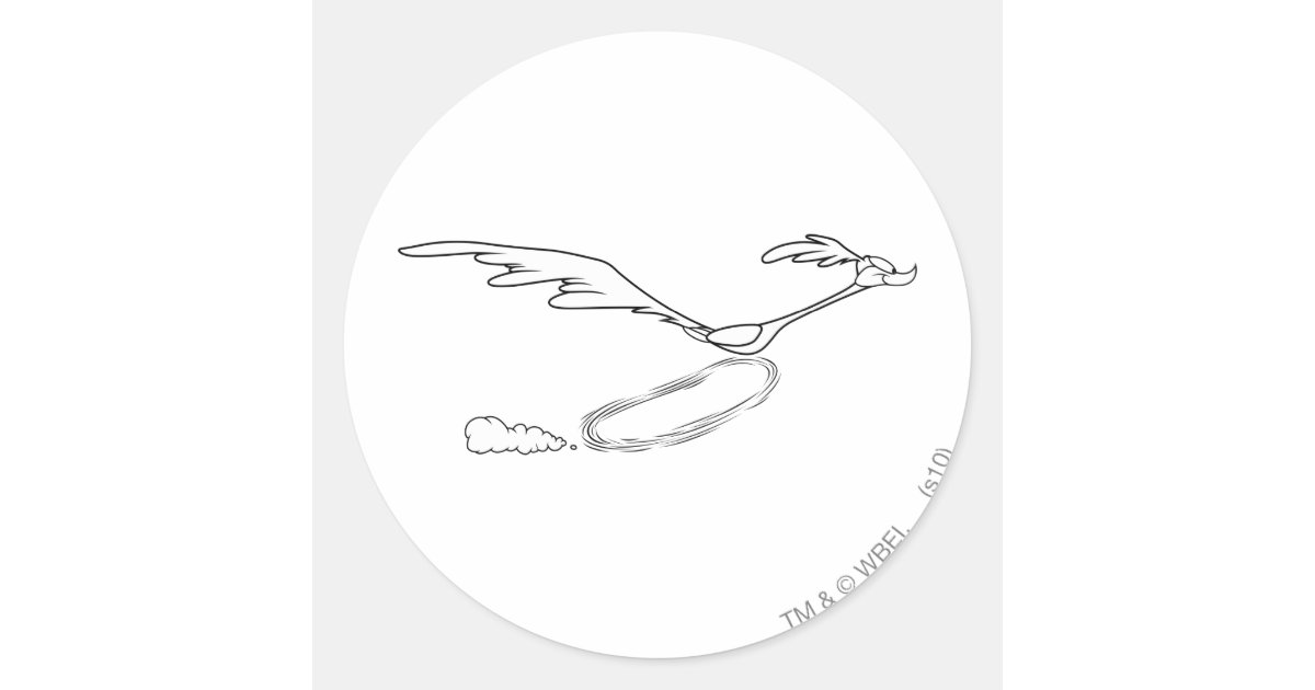 ROAD RUNNER™ Running Fast Classic Round Sticker | Zazzle