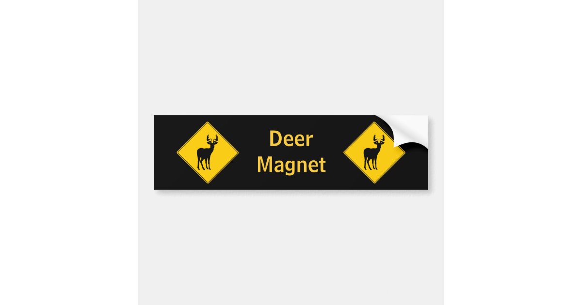Road Sign- Deer Bumper Sticker | Zazzle