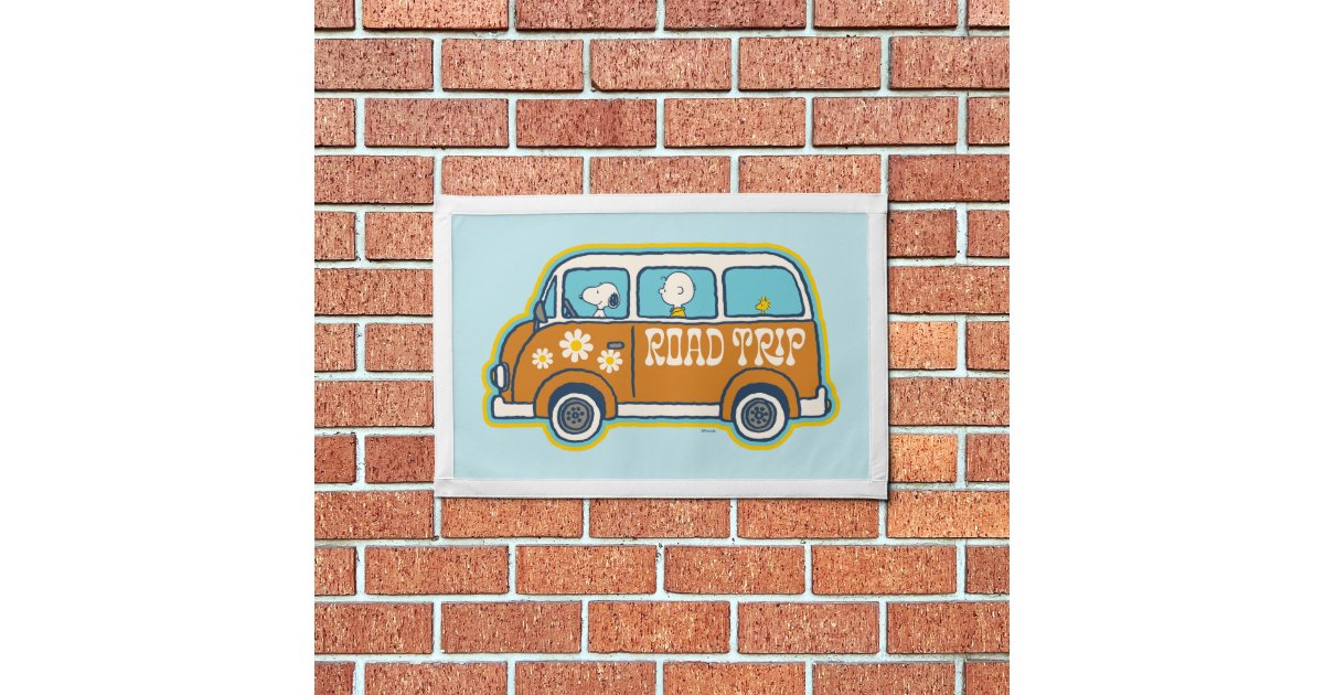 Road Trippin | Peanuts Road Trip Van Pennant | Zazzle
