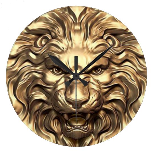 Roaring Gold Lion Head Wall Clock | Zazzle.co.uk
