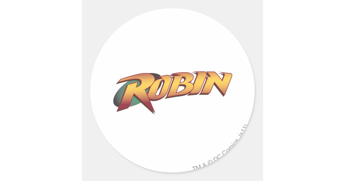 Robin Name Logo Classic Round Sticker | Zazzle