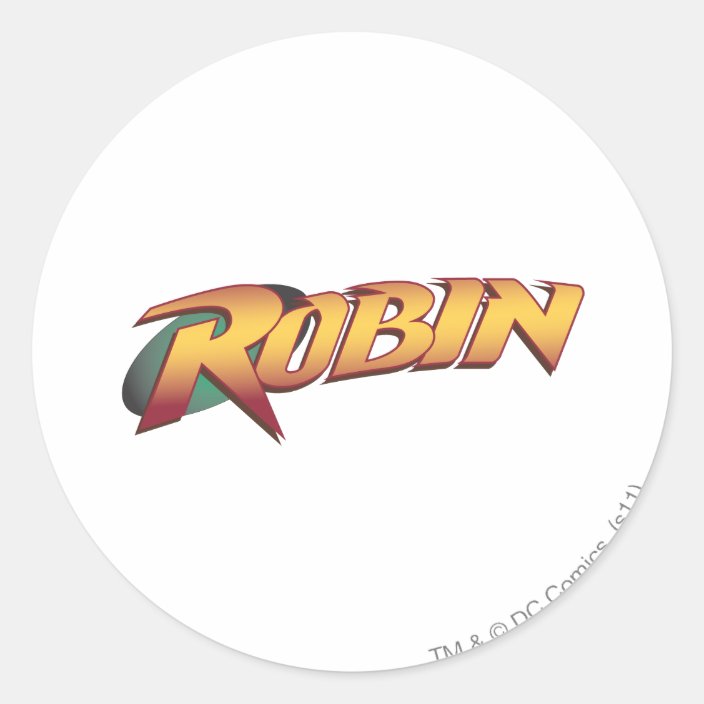 Robin Name Logo Classic Round Sticker | Zazzle