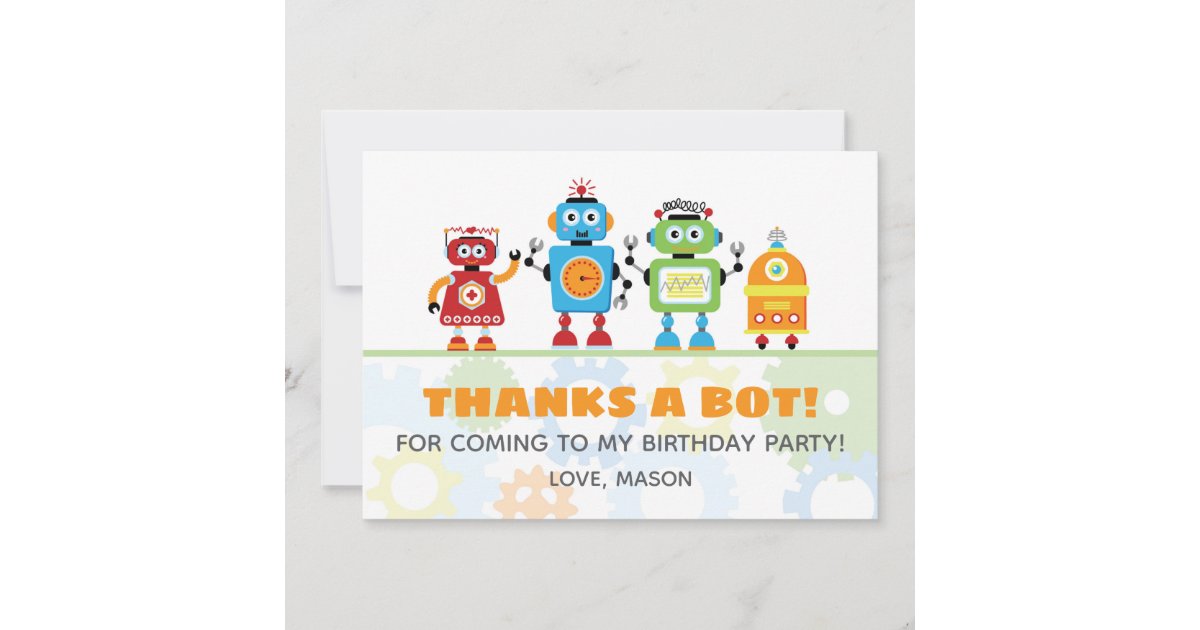 Robot Thank You Card | Thanks a Bot! | Zazzle