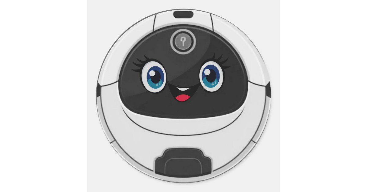 Robot vacuum cleaner funny classic round sticker | Zazzle