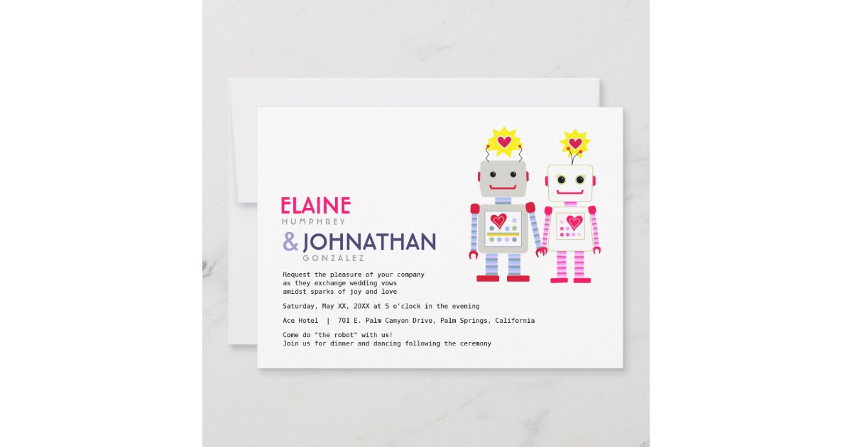 Robot Wedding Invitation | Zazzle