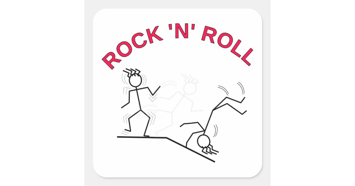 Rock 'N' Roll Square Sticker | Zazzle